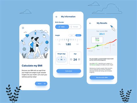 Bmi Calculator App Ui Design By Rim Ayed On Dribbble