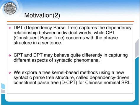 Ppt Chinese Semantic Role Labeling With Dependency Driven Constituent