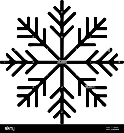 Snowflakes Thin Line Icon Simple Snowflake For Report Presentation