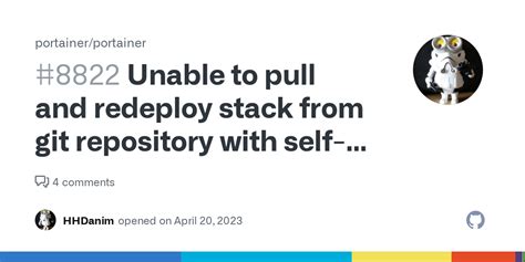 unable to pull and redeploy stack from git repository with self signed