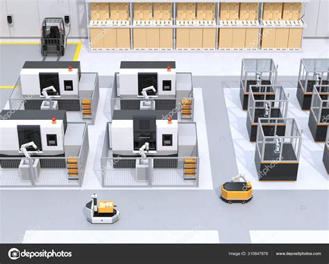 mobile robots dual arm robots assembly robot cells cnc machines — stock