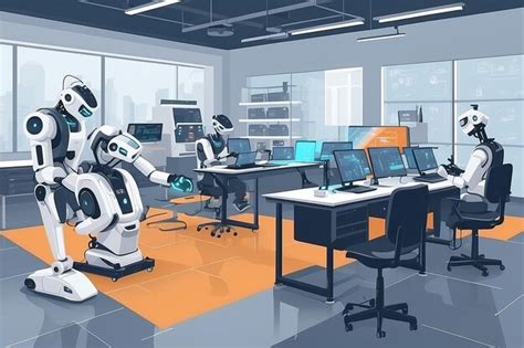 Premium Photo Depict A Robotics Lab With Babes Developing AI Algorithms For Autonomous