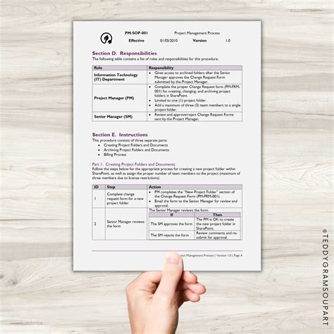 Standard Operating Procedure Template SOP Template Etsy