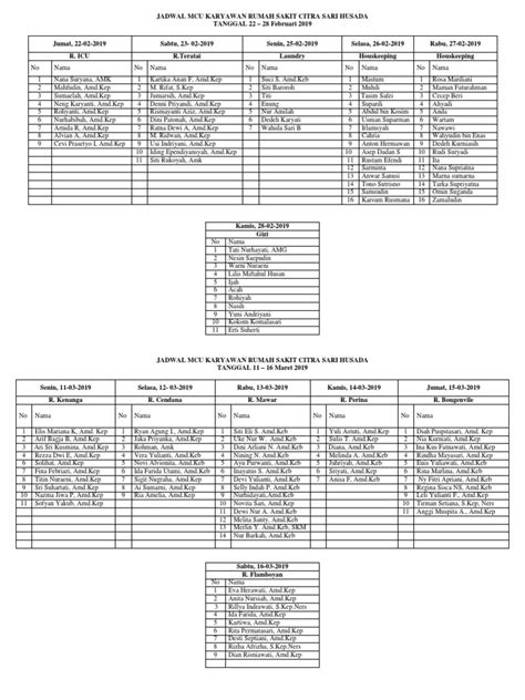 Jadwal Mcu Rumah Sakit Citra Sari Husada Revisi Pdf