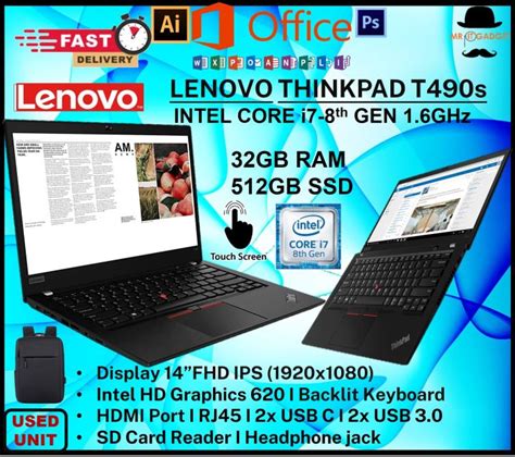 Lenovo Thinkpad T S I Th Gen Laptop Gb Ram Gb Ssd Inch Fhd Touchscreen Display