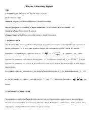 Understanding Parallel Plate Capacitors In Physics Lab Course Hero