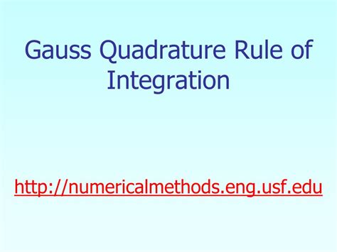 ppt gauss quadrature rule of integration powerpoint presentation