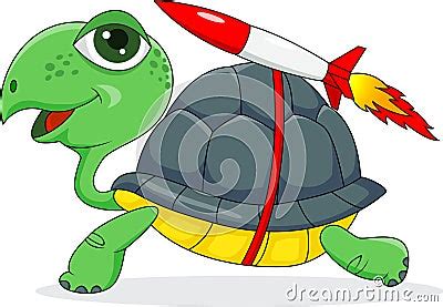 Turtle Cartoon With Rocket Stock Photo Image 25903680