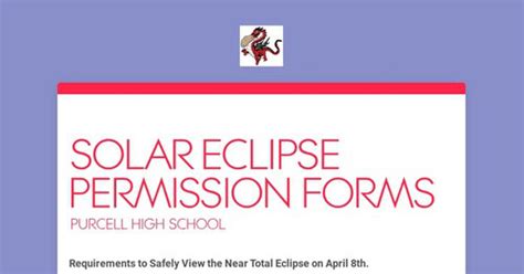 solar eclipse permission forms smore newsletters