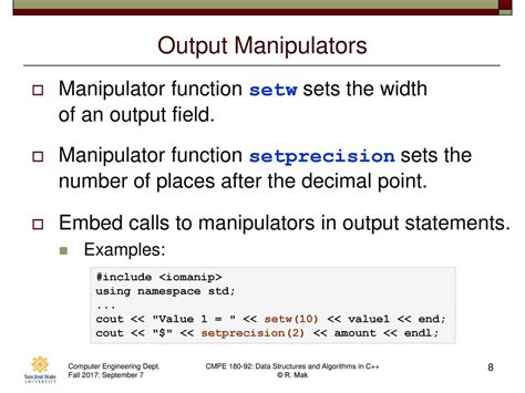 Cmpe Data Structures And Algorithms In C September 7 Class Meeting