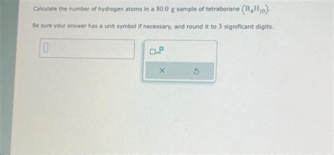 Solved Calculate The Number Of Hydrogen Atoms In A G Chegg Com