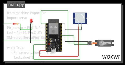 Pir Servo Wokwi Esp32 Stm32 Arduino Simulator