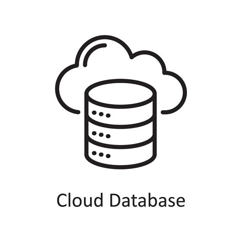 Cloud Database Outline Icon Design Illustration Web Hosting And Cloud