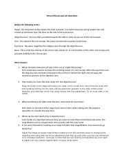 Microscopy Part Virtual Lab Questions Docx Virtual Microscope Lab Questions Define The