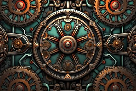 An Image Of A Clockwork Background With Gears Premium Ai Generated Image