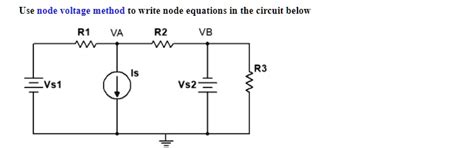 solved use the node voltage method to find v2 the voltage across r2