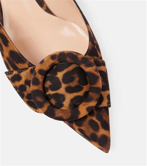 Portofino 55 Leopard Print Suede Mules In Multicoloured Gianvito