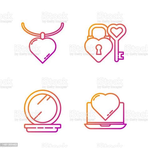 세트 라인 온라인 데이트 앱 및 채팅 거울이 있는 메이크업 파우더 하트 모양의 펜던트가 있는 목걸이 하트 모양의 성과 열쇠