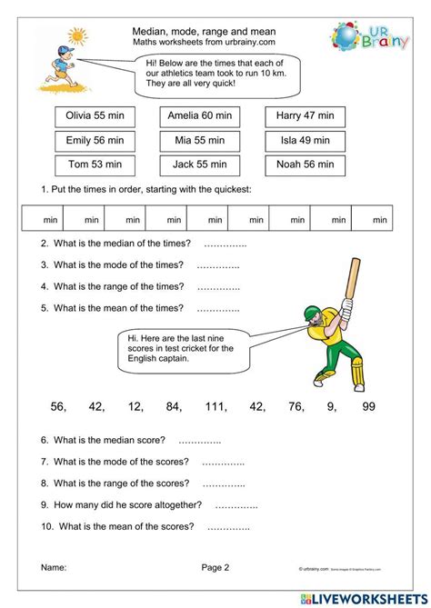Mean Average Median Mode And Range Worksheets Worksheets Library