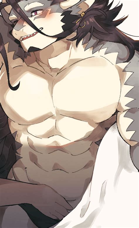 Rule 34 Abs Animal Genitalia Anthro Brown Hair Clothing Dragon Duo