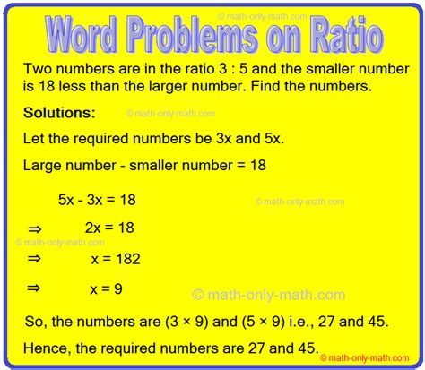 Ratio Word Problem Examples