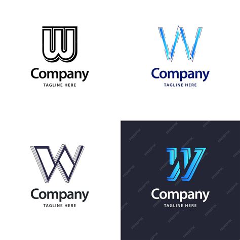 Letter W 빅 로고 팩 디자인 귀하의 비즈니스 벡터 브랜드 이름 일러스트레이션을 위한 크리에이티브 모던 로고 디자인 무료 벡터