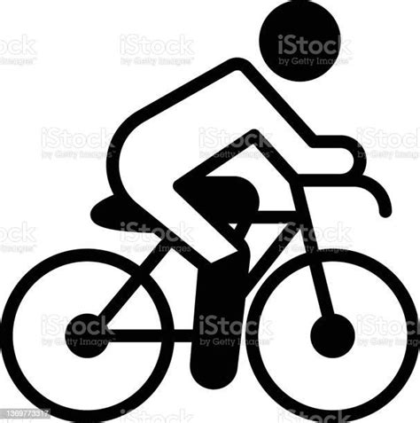 라이더 벡터 글리프 아이콘 디자인 사이클링 스포츠 기호 자전거 표지판 자전거 장비 스톡 일러스트레이션 자전거 운전자 사이드 뷰