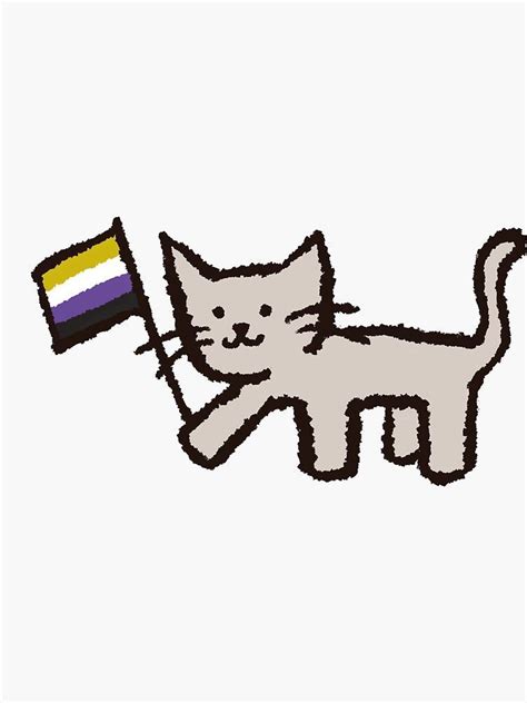 Nonbinary Pride Flag Cat Sticker For Sale By Sunlucky Nonbinary Art Lgbt Pride Art Pride Flags