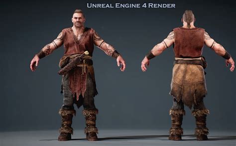 create 3d realistic game character uv map texture human 3d character