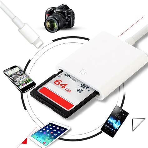 SD Card Reader Adapter Camera Connection Kit OTG Cable Data Transfer For IPhone For Camera For