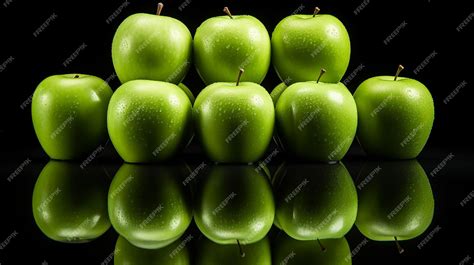 Premium Ai Image Reflective Apple Array