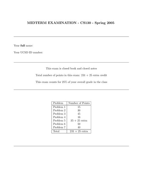 Midterm Exam With Key For Programming Languages Cse 130 Docsity