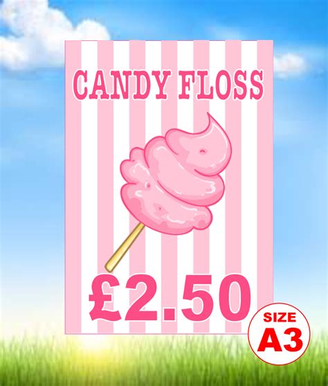 Candy Floss With Price Bouncy Signs