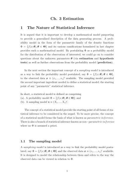 Ch Estimation The Nature Of Statistical Inference
