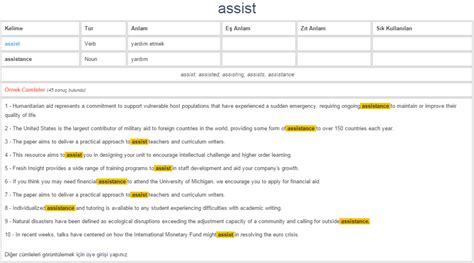 Assist Ne Demek Anlamı Nedir Yds YÖkdİl İngİlİzce TÜrkÇe BaĞlamsal