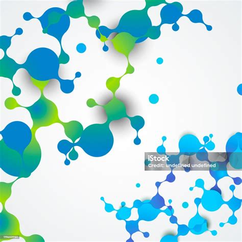 Abstract Molecules Structure With Connect Spherical Particles Vector Illustration Stock