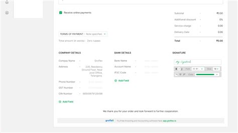 Tutorial How To Add Signature To An Invoice GrofleX
