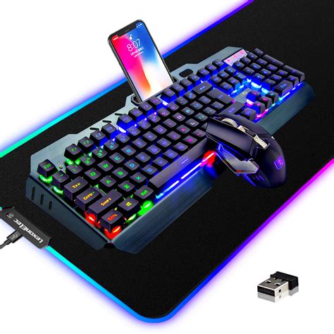 Wireless Gaming Keyboard And Mouse Combo 3 In 1 Rainbow Desertcart