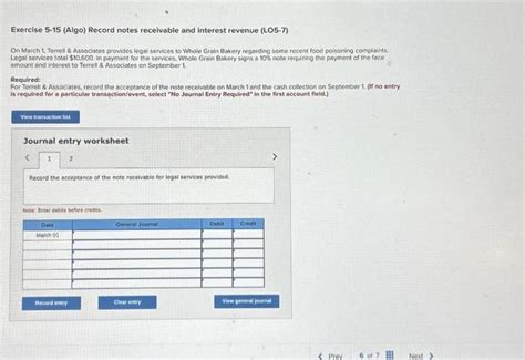 solved exercise 5 15 algo record notes receivable and