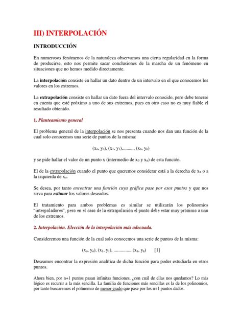 Interpolacion Lineal Pdf Linealidad Función Matemáticas