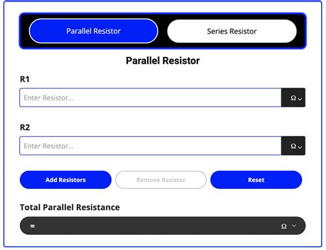 Parallel And Series Resistor Calculator Electro Trend