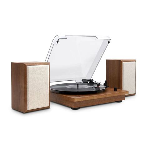 Victrola The Kingfield Bluetooth Record Player Shelf System With Bookshelf Speakers Bluetooth