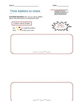 Math Lesson Subtraction St Grade By Giana DeSantis TPT