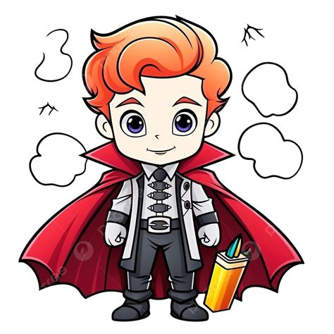 드라큘라 할로윈 의상을 사용하는 귀여운 소년과 함께 색칠하기 책 위장하다 착색 할로윈 만화 Png 일러스트 및 이미지 에 대한 무료 다운로드 Pngtree