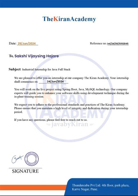 Sakshi Hajare On Linkedin Javafullstackinternship