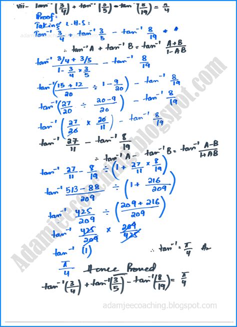 Adamjee Coaching Graphs Of Trigonometric And Inverse Trigonometric