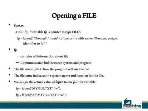 File Operations In C Pptx