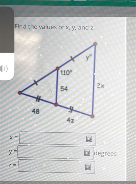 Solved Find The Values Of X Y And Z Chegg