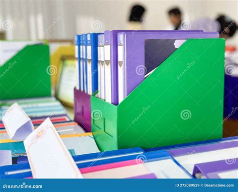 Close Up File Folder Containing Files And Documents In Office Of