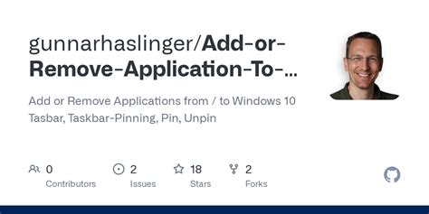 Github Gunnarhaslingeradd Or Remove Application To Windows 10